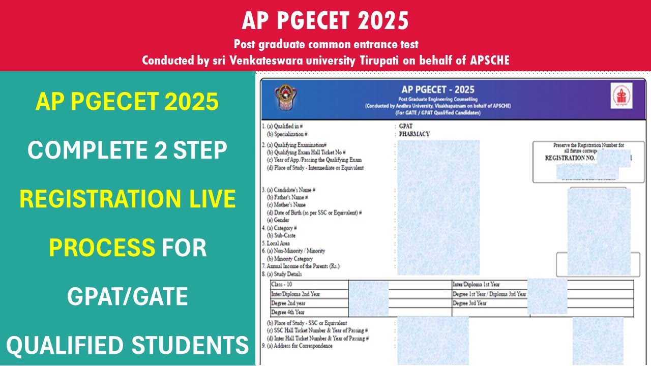 AP PGECET 2025 REGISTRATION & DOCUMENT UPLOAD FULL PROCESS FOR GPAT ...