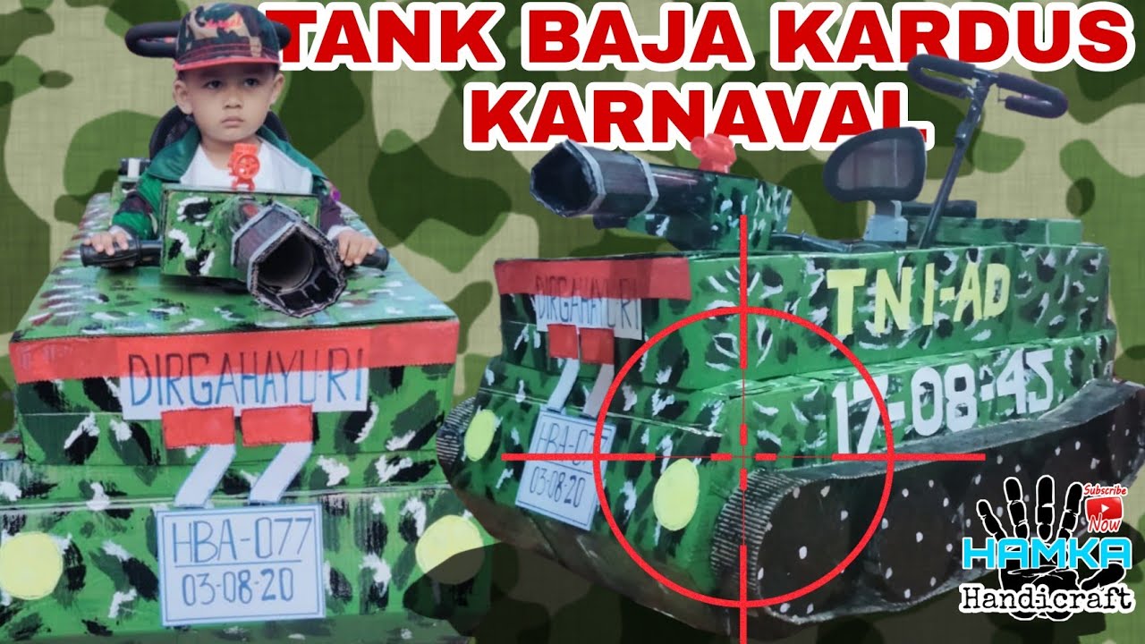 Tank baja karnaval dari kardus / Dirgahayu / Sepeda hias /Lomba 17an ...