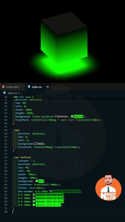 3d Green Box Using Html Css Js Naiyannoor Codeprojects