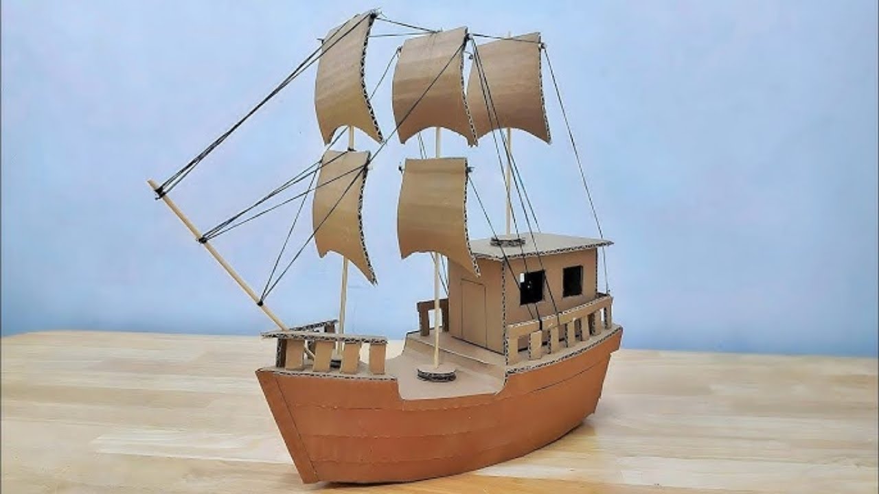 How to make cardboard mini ship using cardboard boxes. - YouTube