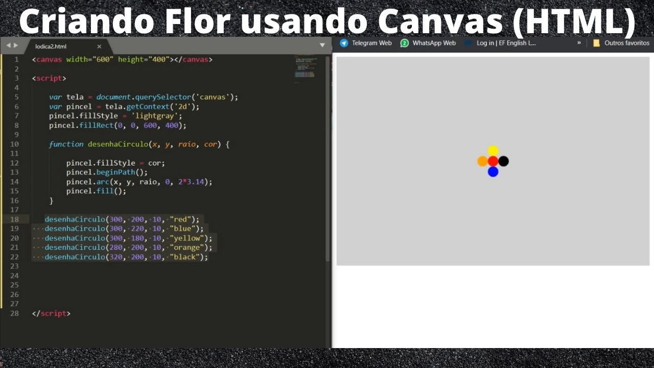 Canvas HTML Fazendo uma Flor - YouTube