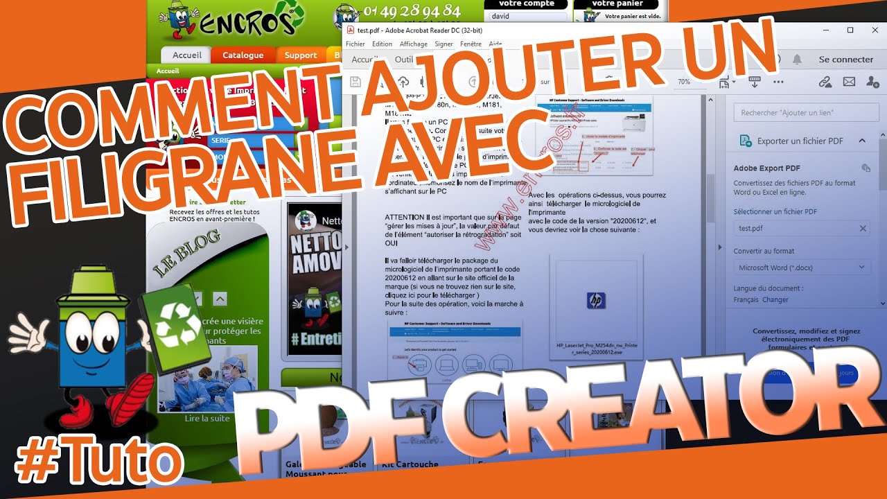 Comment Ajouter Un Filigrane Avec PDF Creator - YouTube