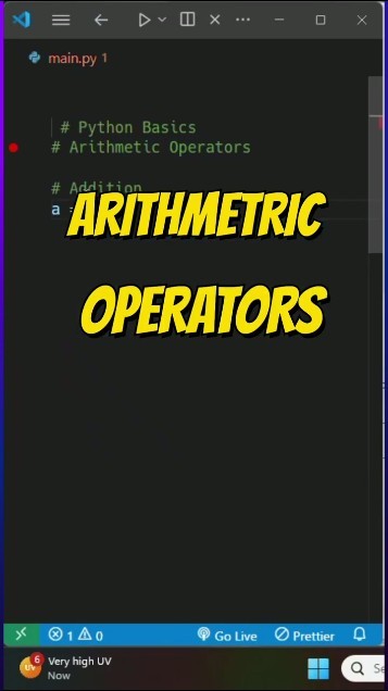 Python Arithmetic Operators In 60 Seconds Coding Programming Python 0967