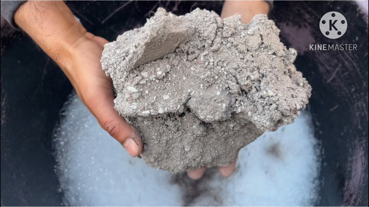 Gritty sand big chunks big shape water crumbling #sandcement - YouTube