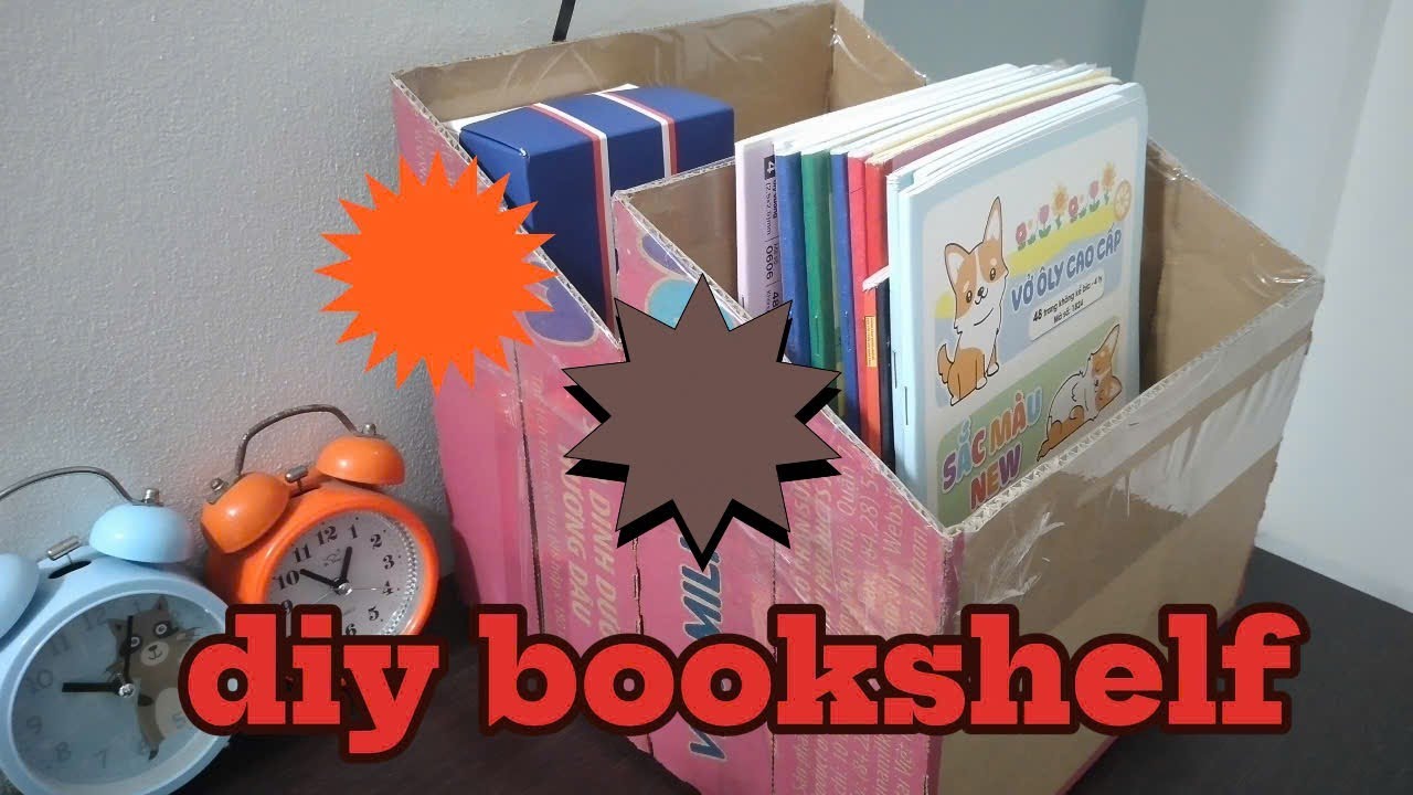 DIY bookshelf from old cardboard boxes. - YouTube