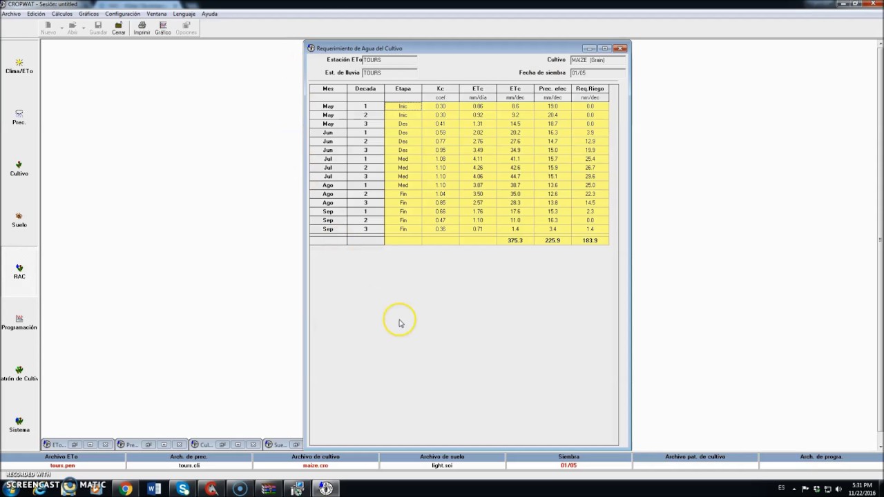 tutorial CropWat instalacion y uso - YouTube