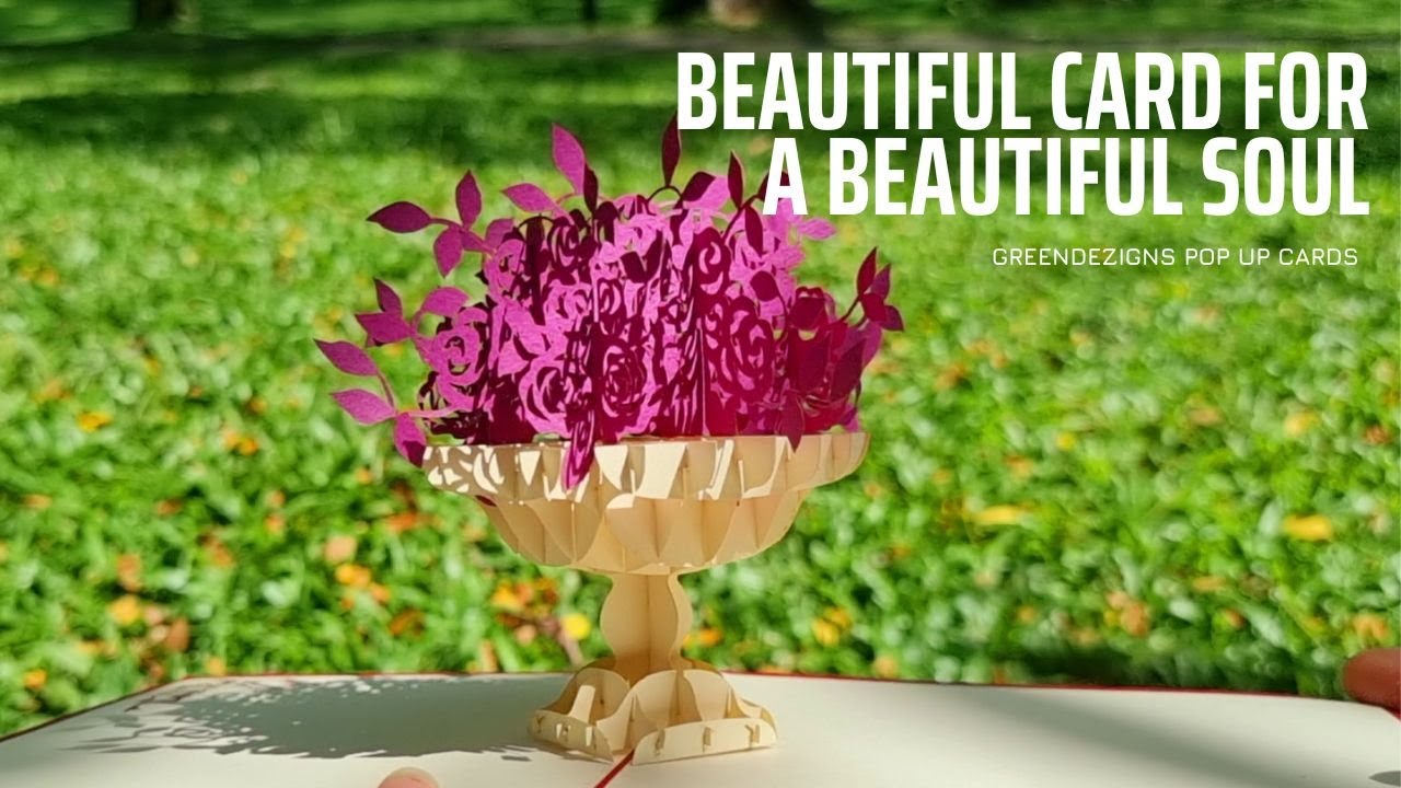 🌺Flower Vase Pop Up Card 🌼 Beautiful and Unique 3D Handmade Flower Pot ...