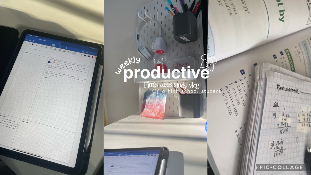 Productive finals week study vlog 🧸🎥 : studying, assignments, shopping ...