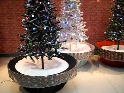 Snowing Christmas Tree with Flower Pot Base - 2013 - YouTube