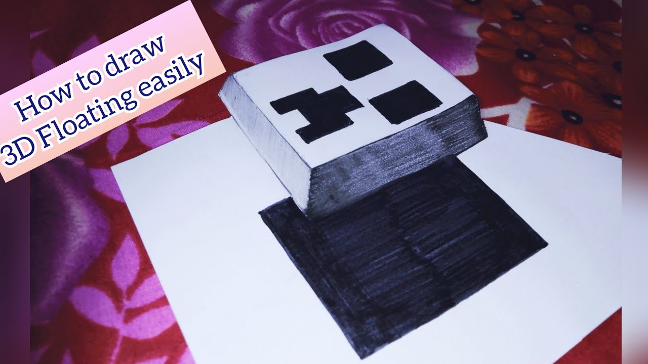 How to draw 3D Floating / 3D Floating blocks step by step /3d drawing ...