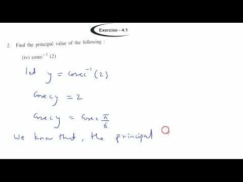 Find the Principal value of the cosec^{1} (2) - YouTube