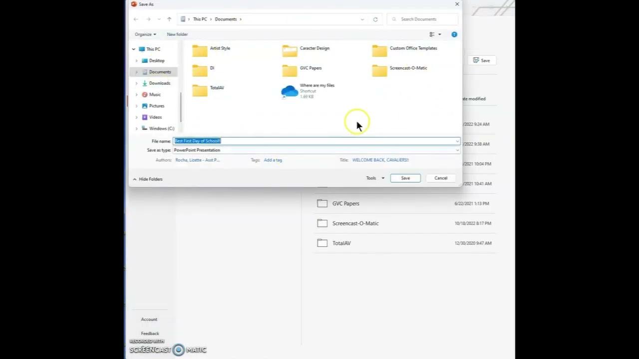 How to Save a PowerPoint file to your PC - YouTube