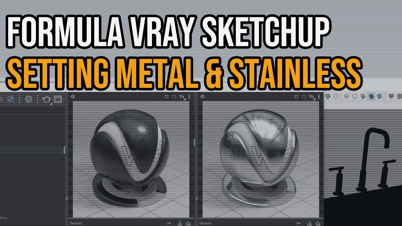 cara basic setting metal vray sketchup - YouTube