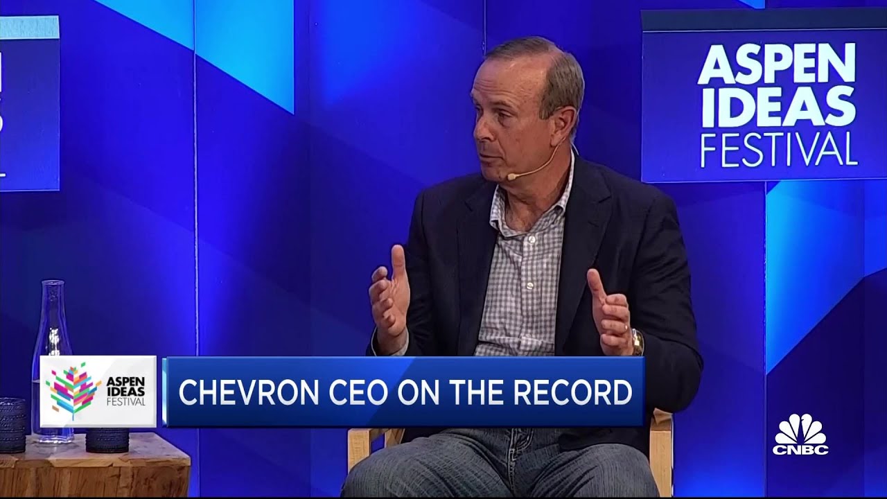 Chevron CEO on the record about EV transition and oil demand - YouTube