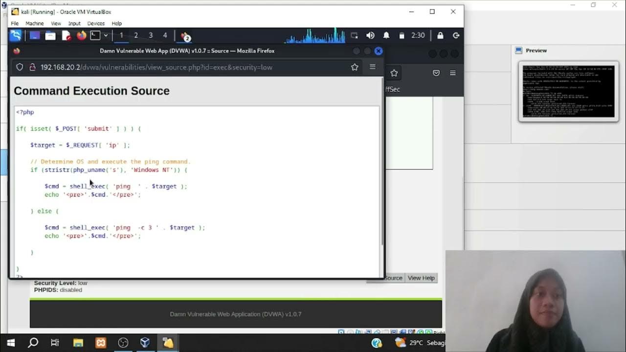 DVWA LOW COMMAND EXECUTION - YouTube