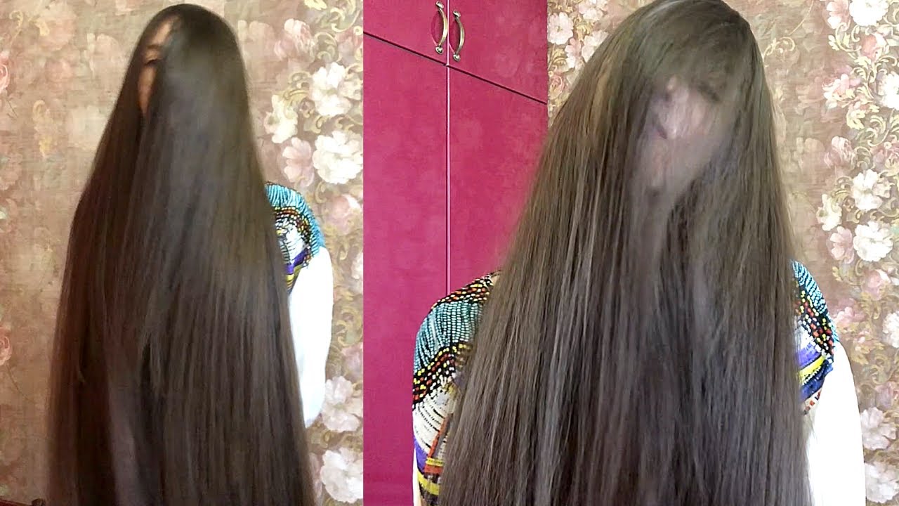 Realrapunzels Extreme Hair Play In Front Of Her Face Preview Youtube