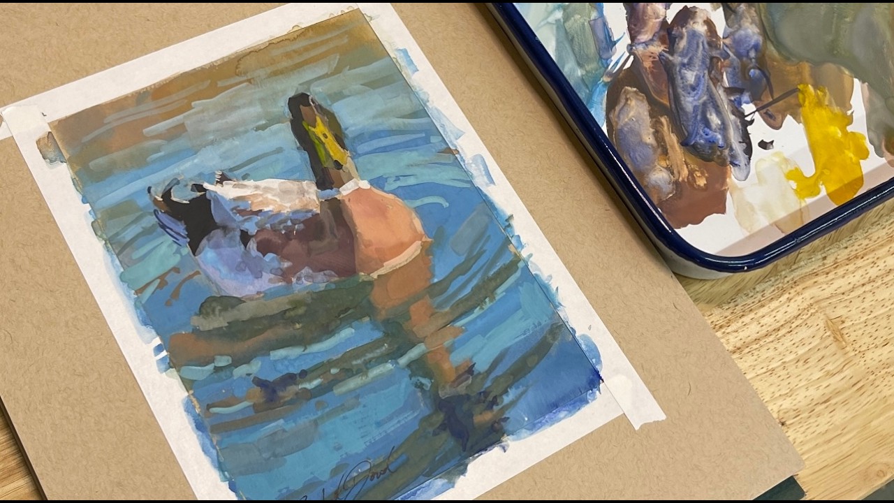 Free! Full Length, Gouache Painting Demo of a Duck - Rachel Dowd Fine ...