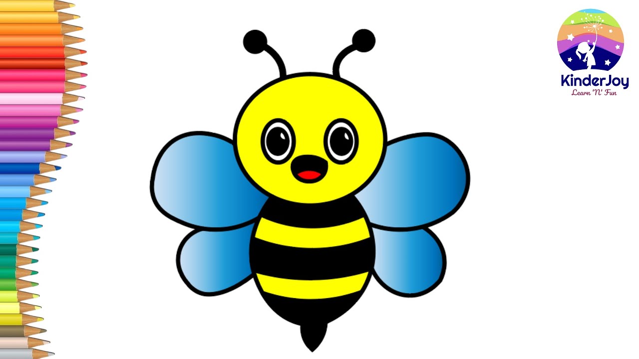 How to draw a Bee for kids 🐝 |Easy drawing |Step by step |Sketches # ...