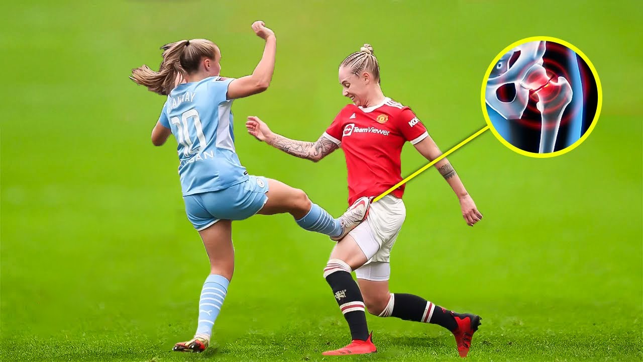 Brutal Fouls & Dirty Plays in Women's Football - YouTube