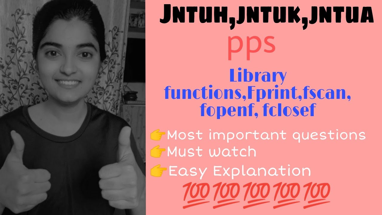 #jntuh #jntuk #jntua #pps #library #functions #printf #scanf #fopenf # ...