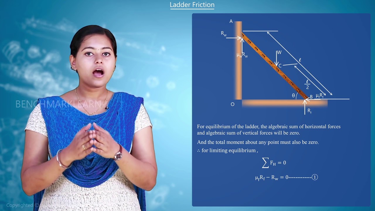 Ladder Friction | Engineering Mechanics | Benchmark Engineering - YouTube