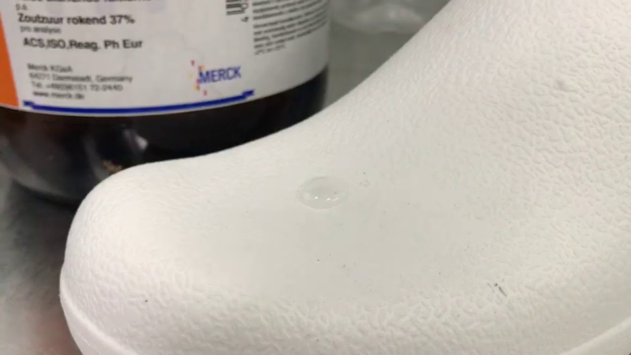 Lab Safety Shoe Hydrochloric Acid - YouTube
