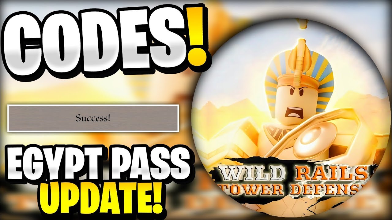 🤯*NEW* All Working EGYPT UPDATE CODES FOR WILD RAILS TD! ROBLOX WILD ...