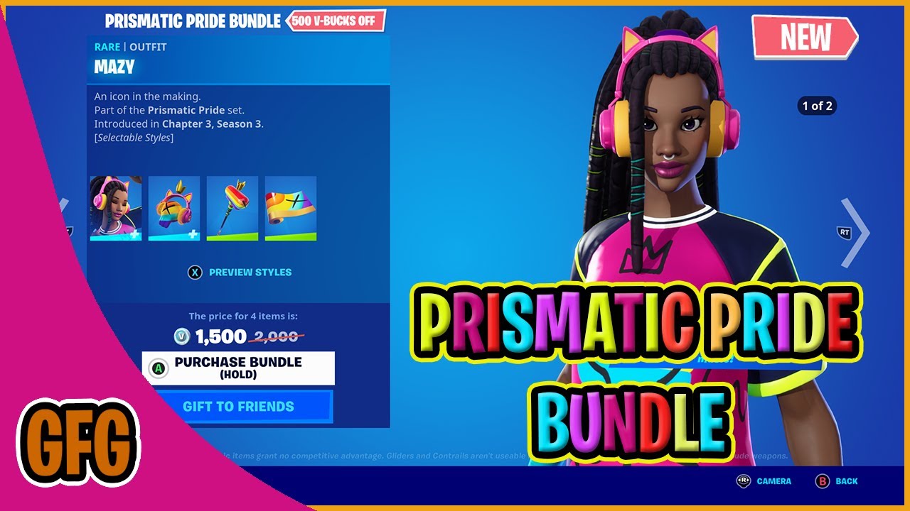 Fortnite NEW MAZY SKIN SET (PRISMATIC PRIDE BUNDLE) SEP/9/2022. - YouTube