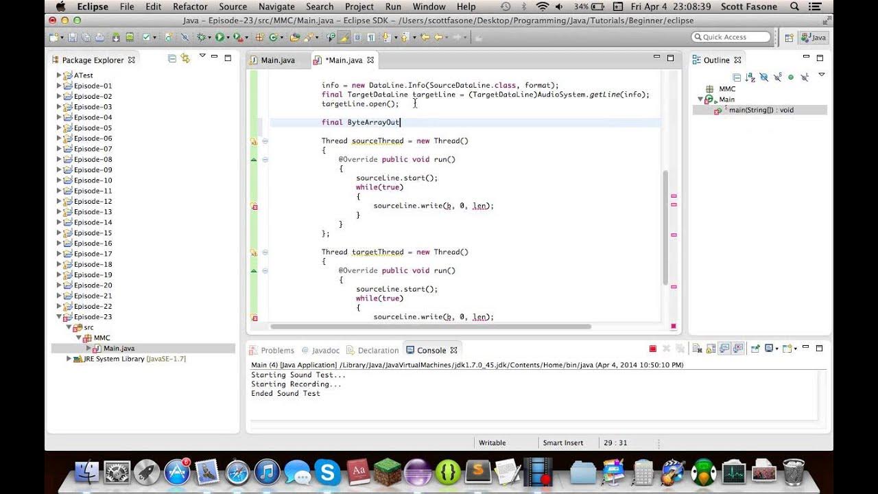 Java Tutorials: Episode 23 - Java Sound API - SourceDataLine - YouTube