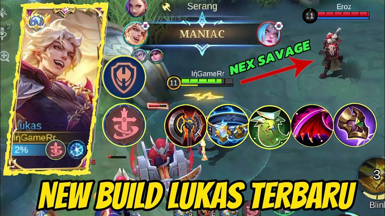 EXP LANE LUKAS MANIAC | BEST BUILD LUKAS TERBARU 2025 - MOBILE LEGENDS - YouTube