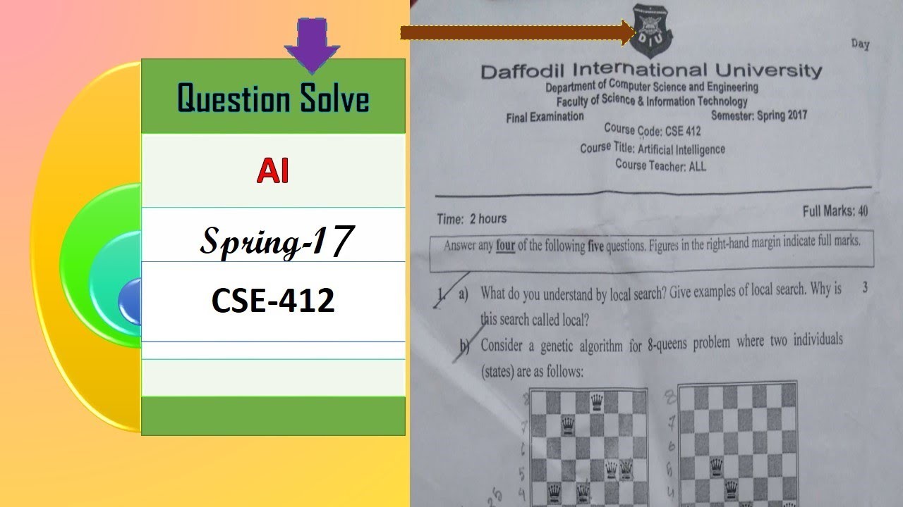 Spring 17 [ semester FINAL ] Question Solve Artificial Intelligence CSE-412 Daffodil University ...