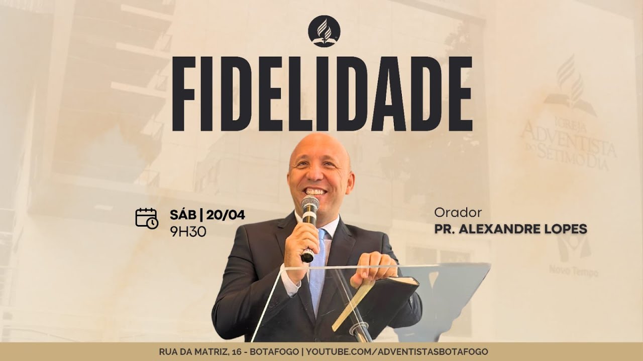 CULTO AO VIVO | FIDELIDADE | Pr. Alexandre Lopes - 20/4/2024 - YouTube