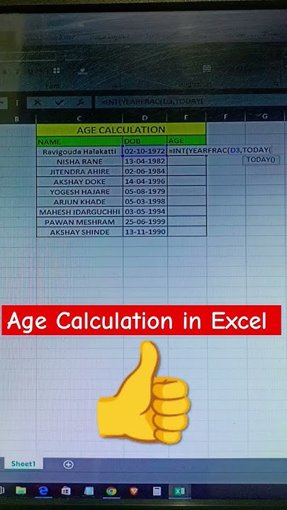 Age Calculation in Excel Sheet #excel #exceltutorial #exceltips #excelshortcuts #trending # ...