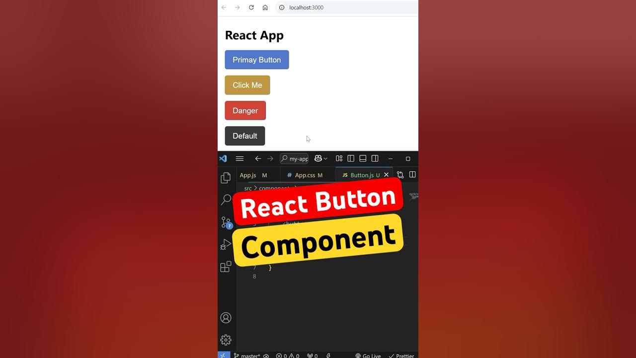 Creating Reusable Button Components in React | #shorts #react - YouTube