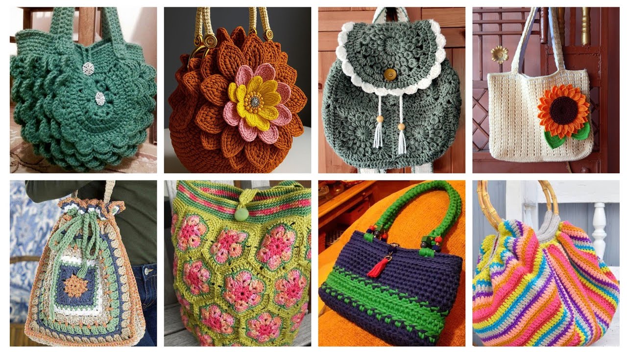 #1 unique stylish crochet hand bags designs/latest attractive crochet ...