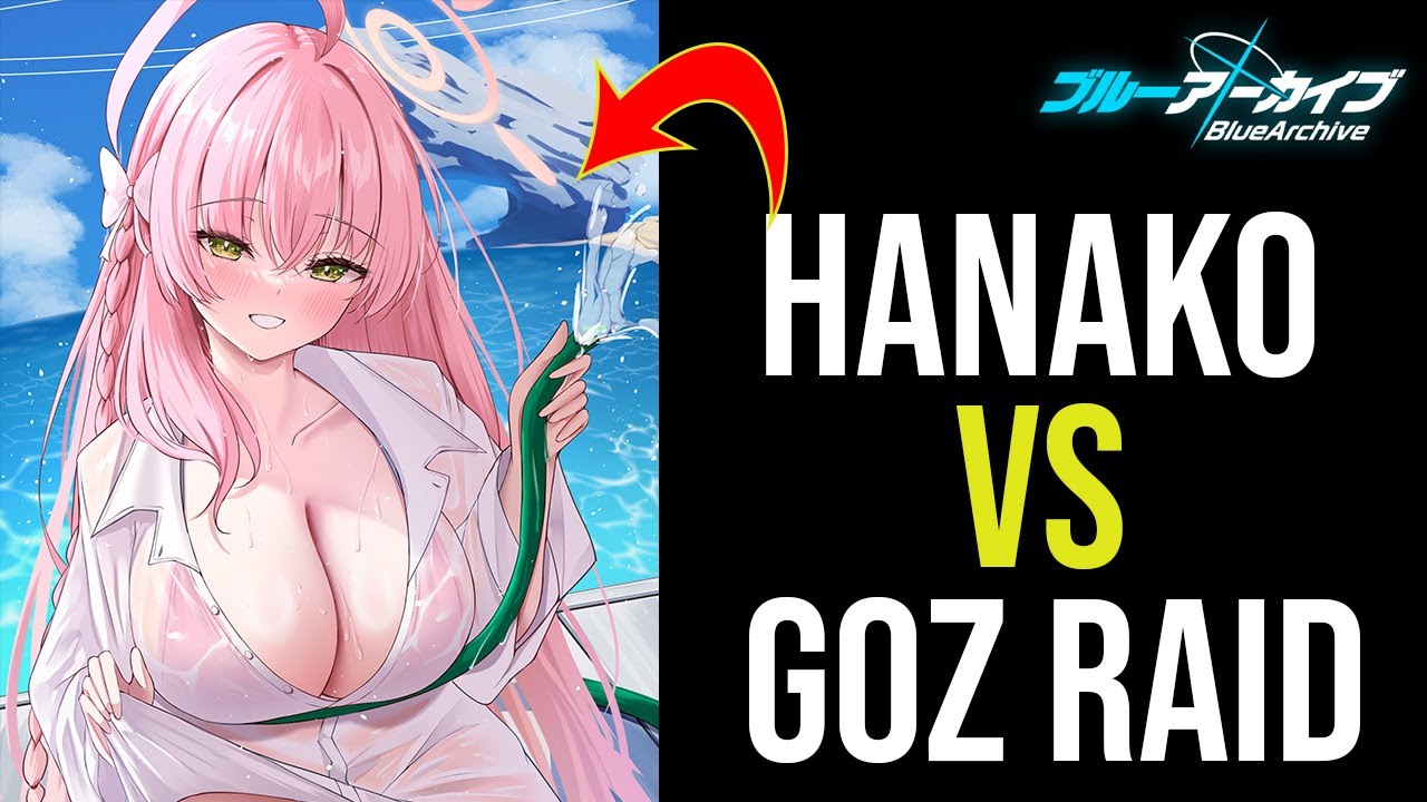 Blue Archive Swimsuit Hanako VS Goz Raid Boss Fight - YouTube