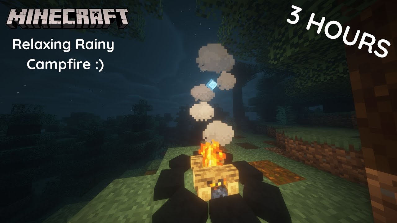 3 Hour Minecraft Rainy Campfire to Study/Relax - YouTube