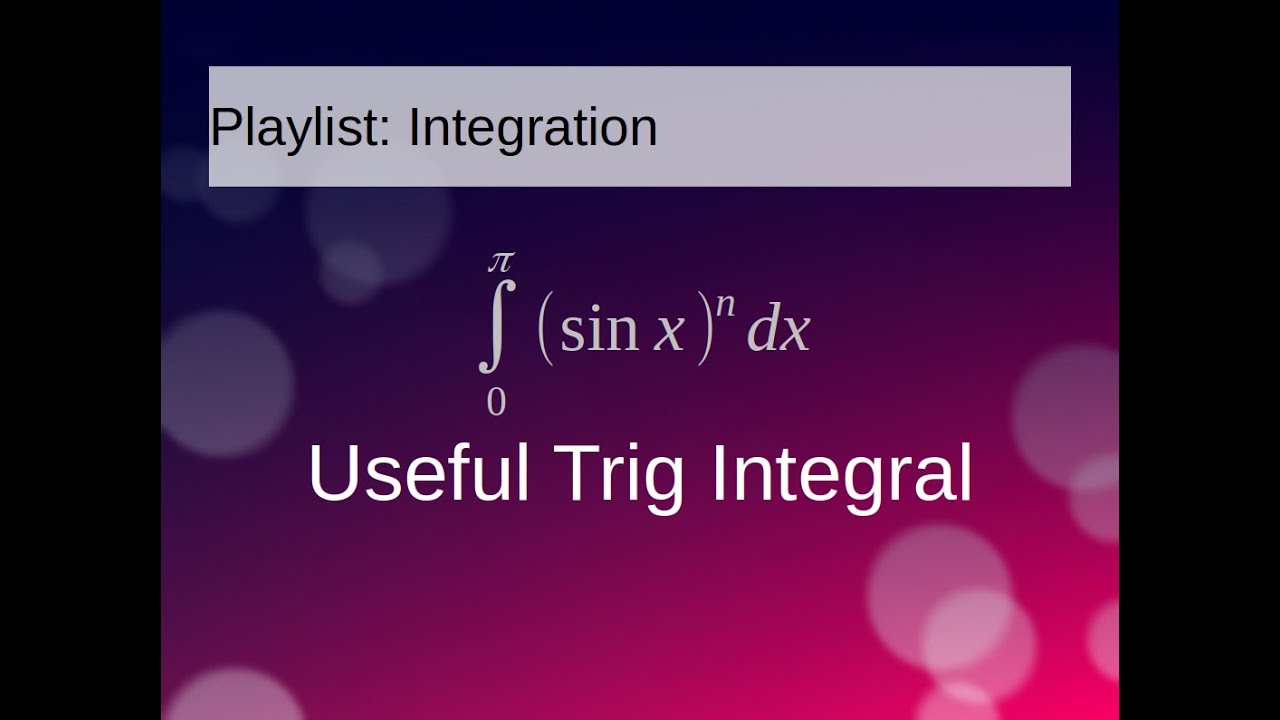 Useful Trig Integral: Sin & Cos power reduction - YouTube