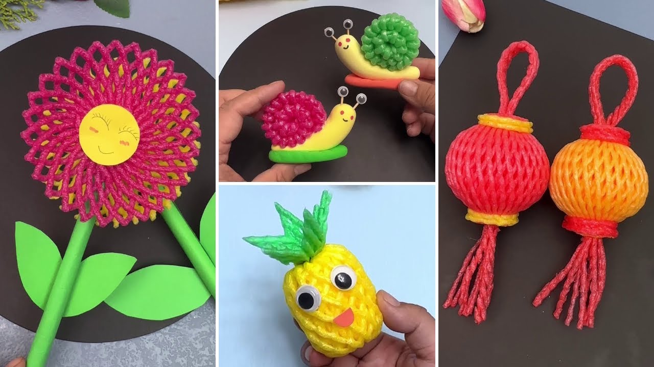 DIY Fruit Foam Net Wrapper Reuse Ideas! | Simple Animal Using Fruit ...