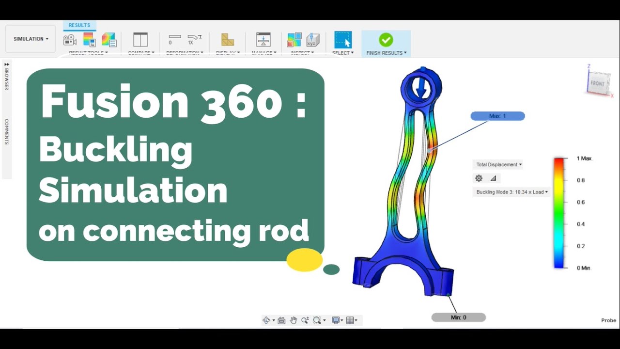 Fusion 360:Buckling simulation on connecting rod | Machine design - YouTube