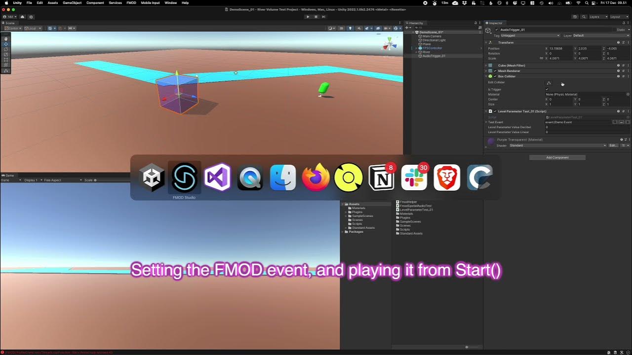 Using audio levels to control parameters in FMOD and control games in Unity - YouTube