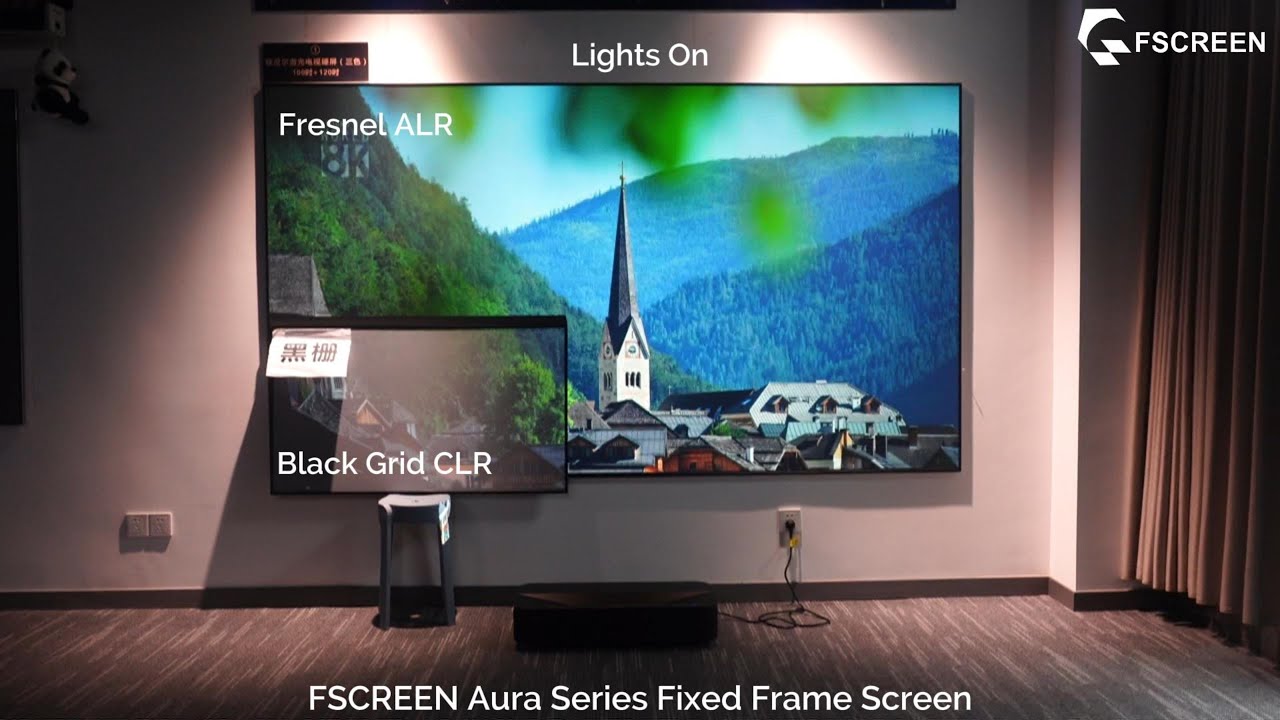 【FSCREEN】120 Inch Fresnel Aura Series ALR Fixed Frame Projection Screen ...