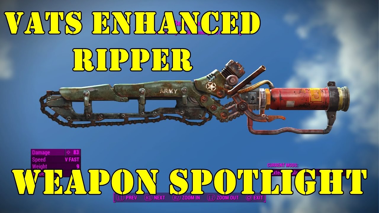 Fallout 4: Weapon Spotlights: VATS Enhanced Ripper - YouTube