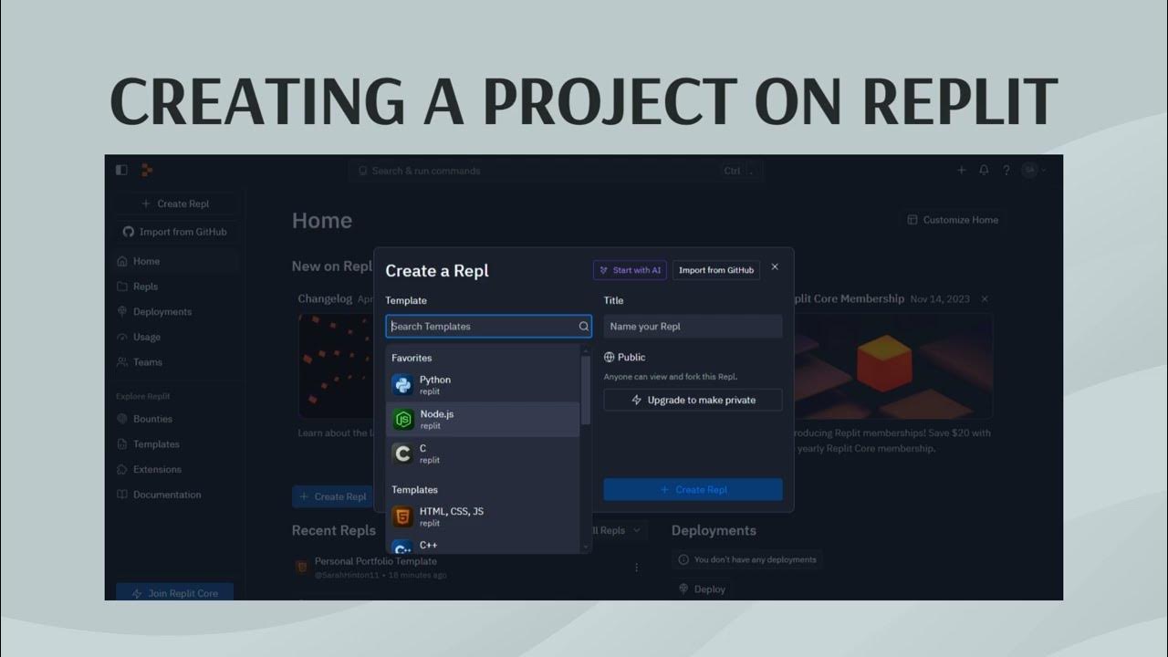 Creating A Project On Replit Youtube