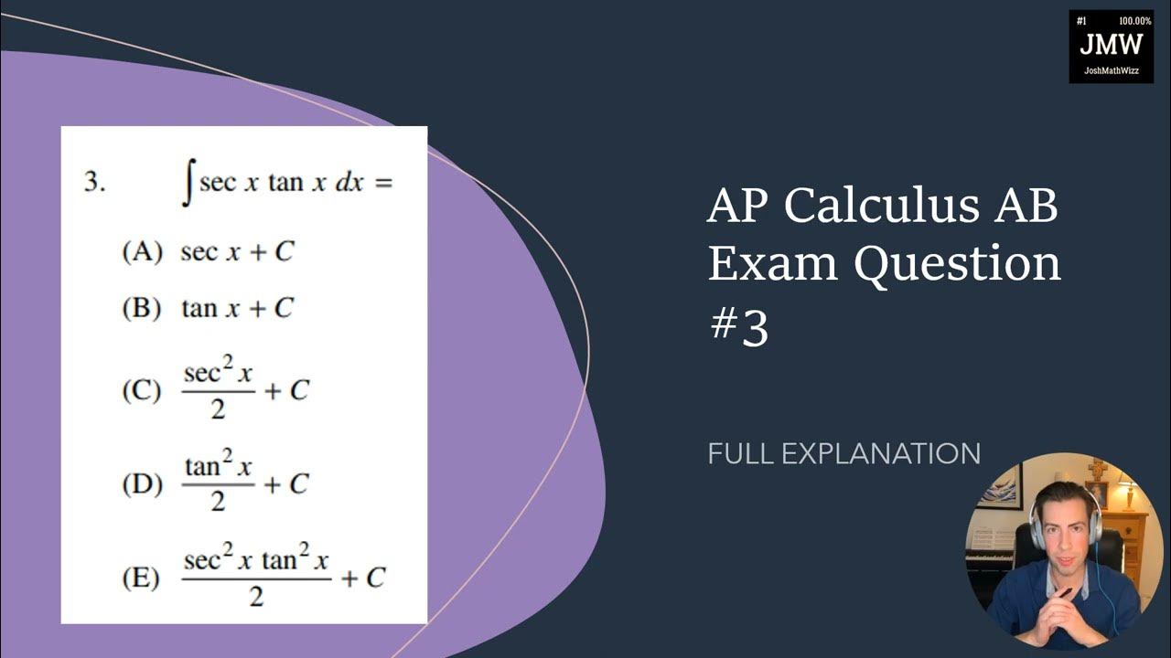 OFFICIAL Calculus AB Practice AP Exam Question #3 - YouTube