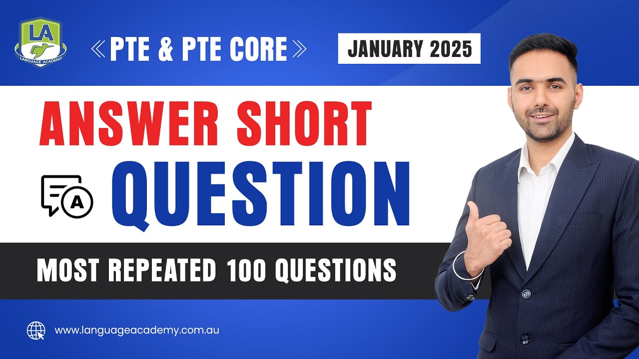 Answer Short Question | PTE & PTE Core Speaking | January 2025 | Exam ...