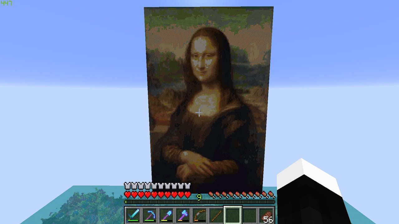 Mona Lisa in Minecraft (TIMELAPSE) - YouTube