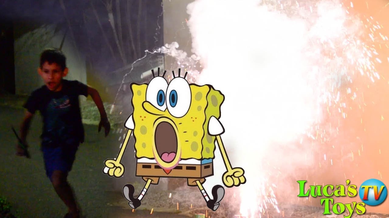 Testing fireworks: SpongeBob vs Color Dragon vs Flower Blossom - YouTube