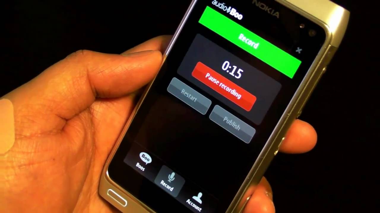 Audioboo demo on Nokia N8, record and share audio to Twitter, Facebook ...