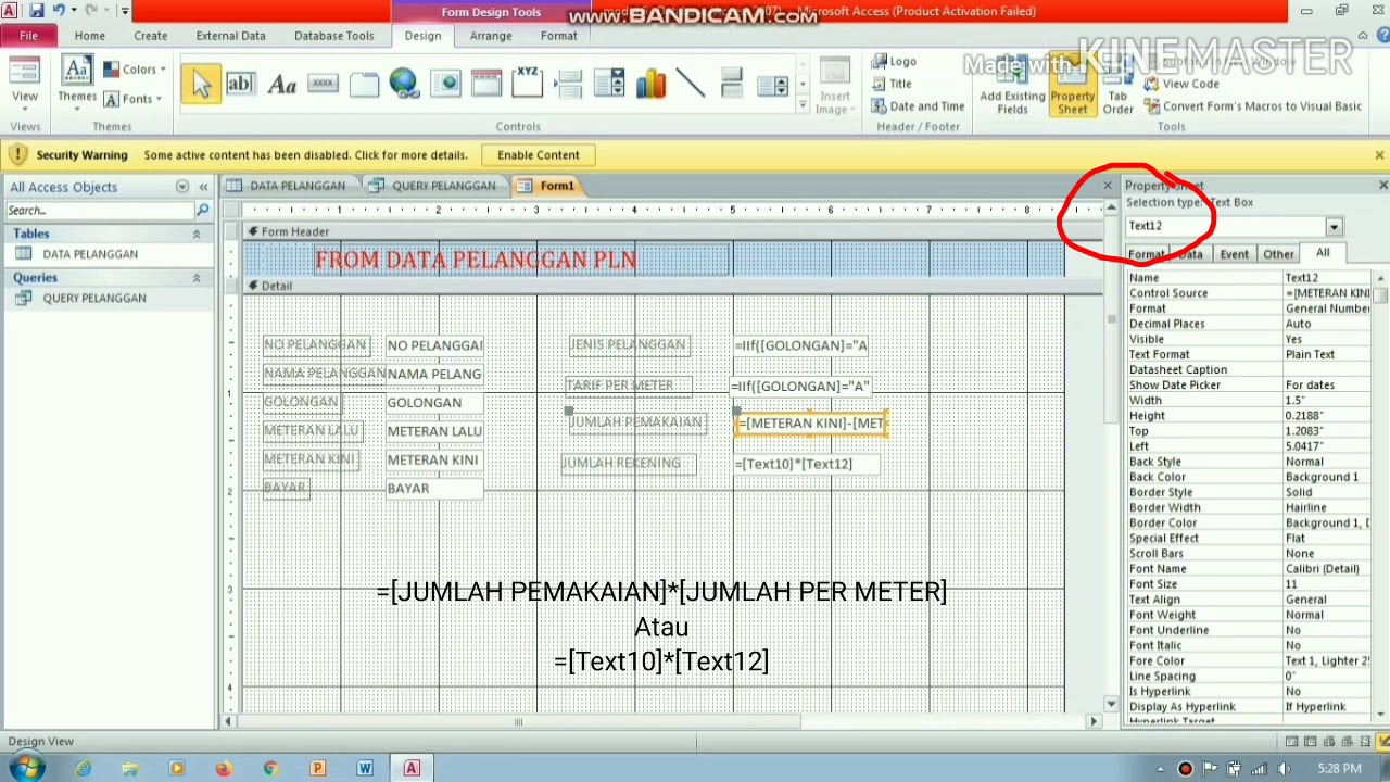 Cara menambahkan formula dengan Text box pada Form/Report di Ms Acces ...